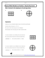 Express Whole Numbers as Fractions Worksheets