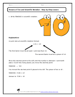 Powers of Ten and Scientific Notation Worksheets