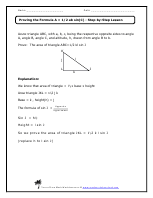 Proving the Formula A = 1/2 ab sin(C) Worksheets