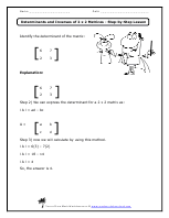Determinants and Inverses of 2 x 2 Matrices Worksheets